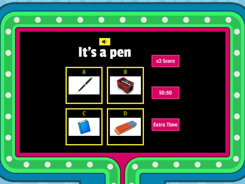 Classroom objects - Gameshow quiz