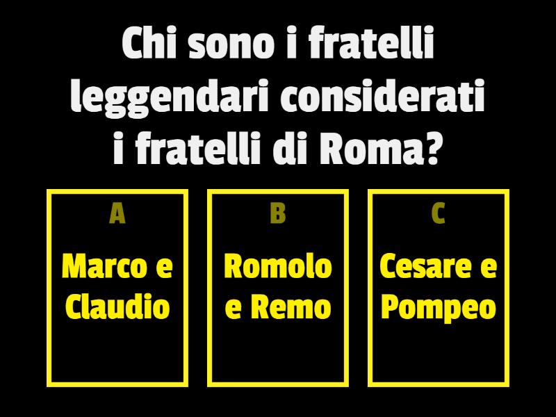 "La leggenda di Romolo e Remo" - Quiz
