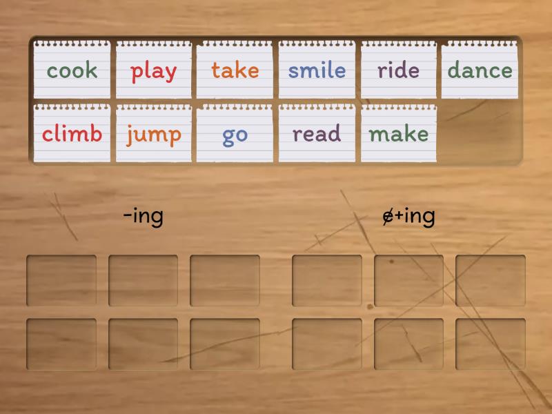 Adding -ing - Group sort