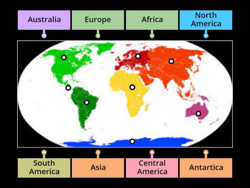 Continents - Labelled diagram