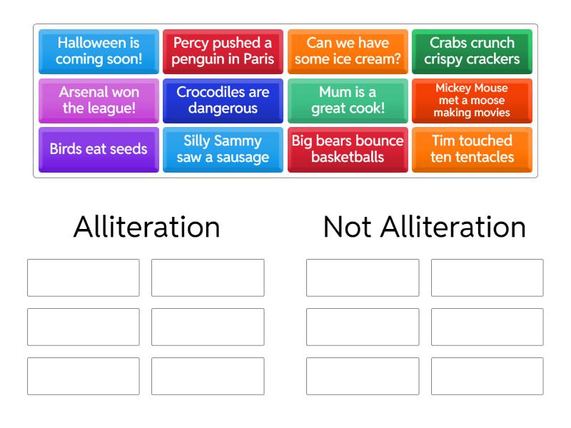 Is it alliteration? - Group sort