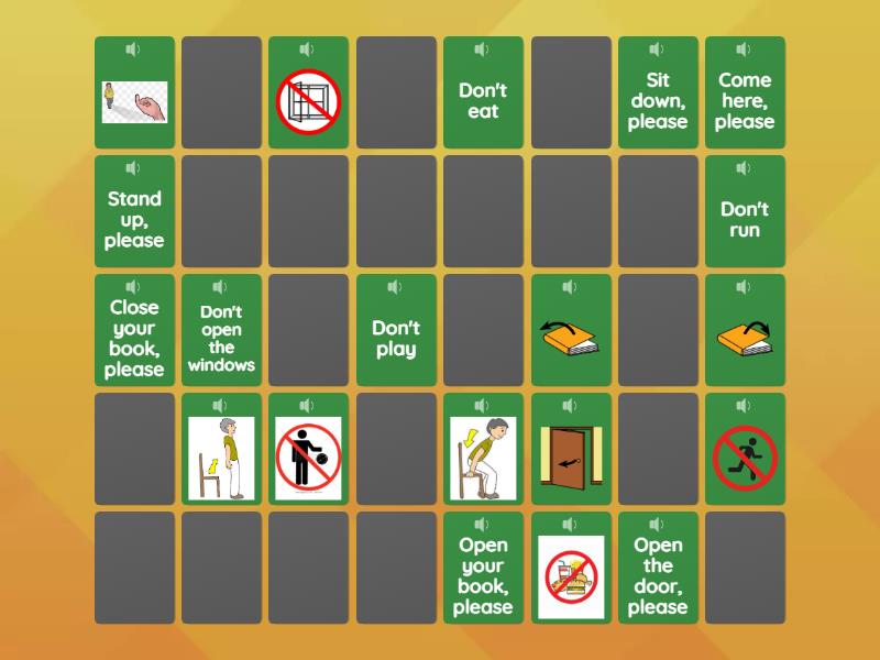 Commands / Verbs - Matching pairs