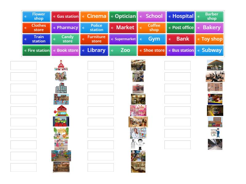Roadmap A2 unit 4A voc present, In the city - Match up