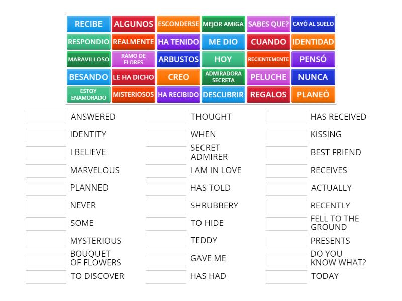 LA ADMIRADORA SECRETA - Match up