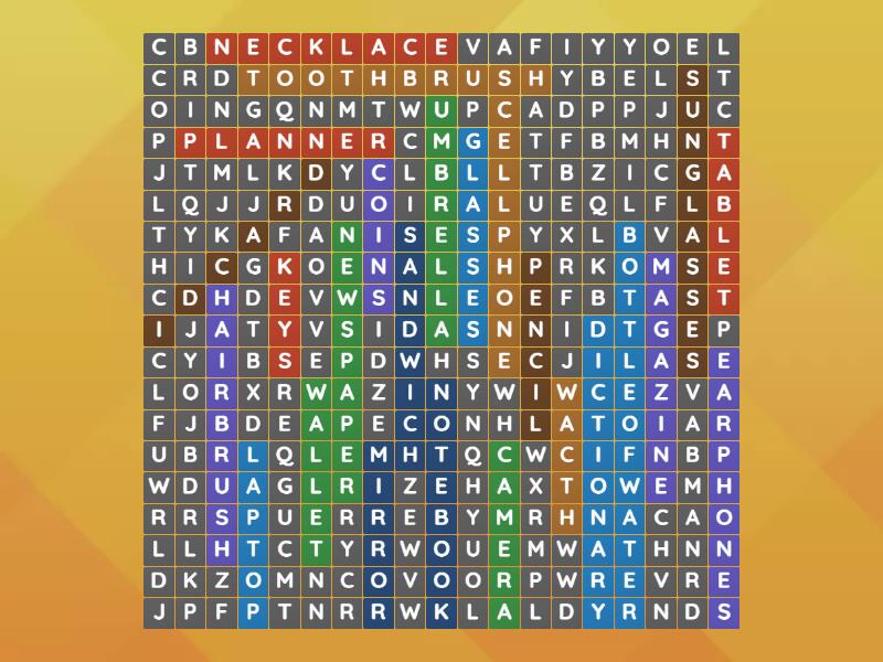 EVERYDAY THINGS - Wordsearch