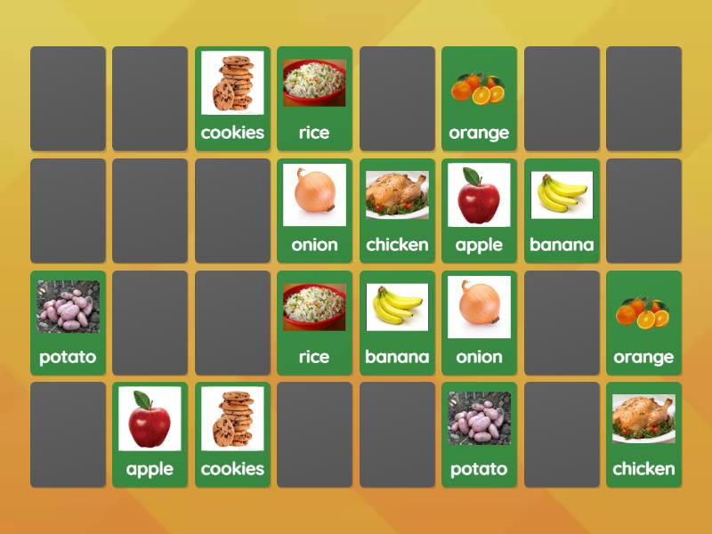 FOOD MEMORY GAME - Matching pairs