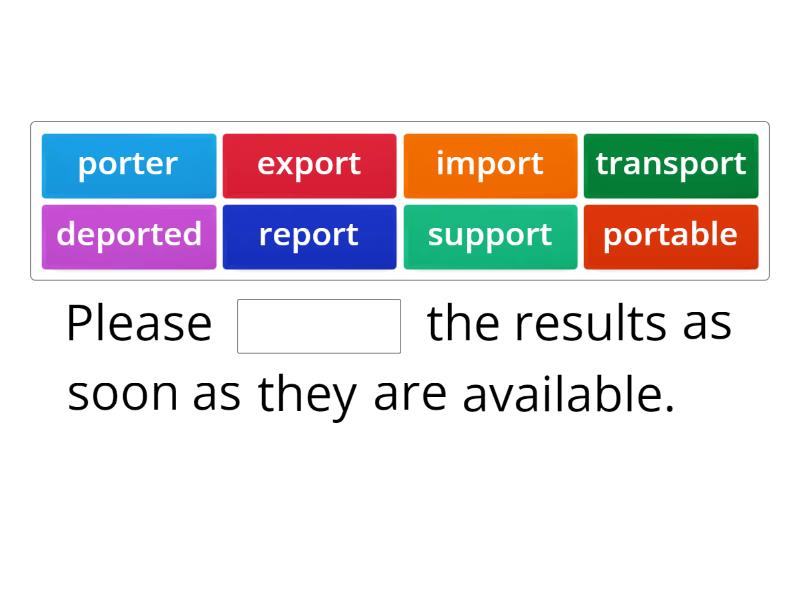 Port - Complete the sentence