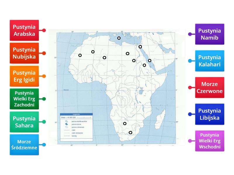 Afryka morza i pustynie - Labelled diagram