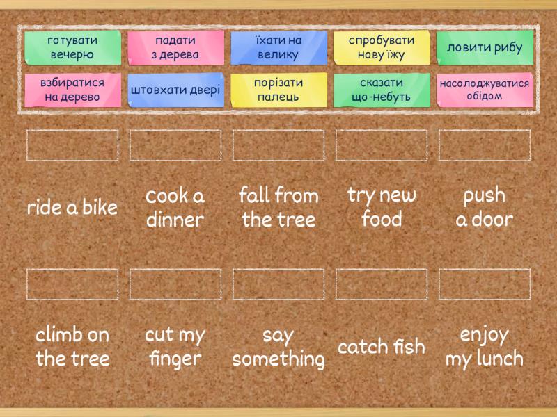Verbs round up starter p 65-70 - Match up