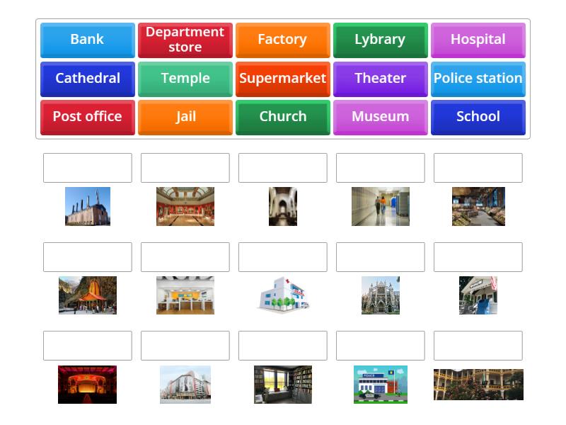 City places vocabulary - Match up