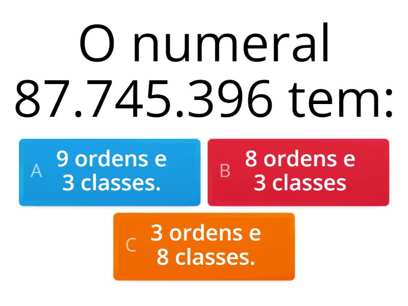 Ordens e classes - Quiz