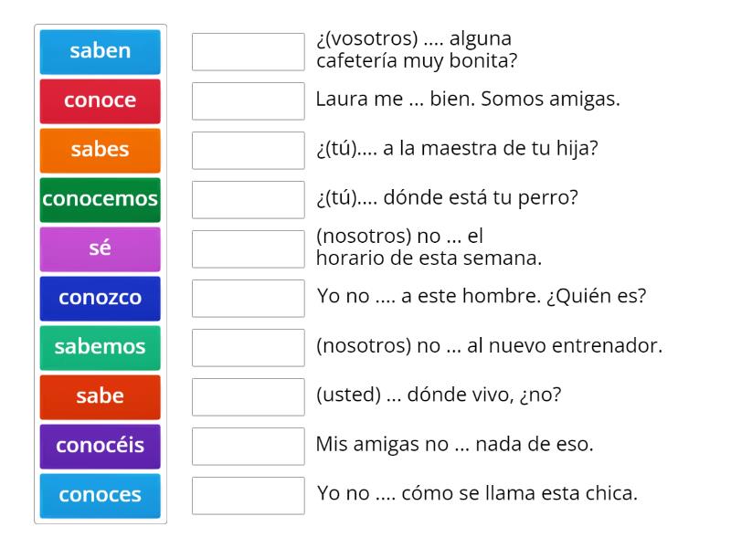 saber o conocer - Match up