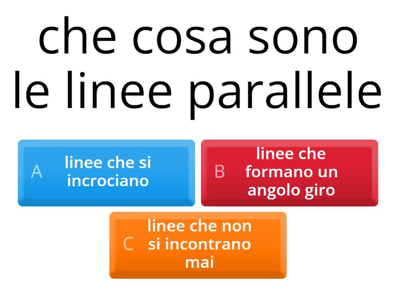 le linee incidenti,parallele e perpendicolari - Cuestionario