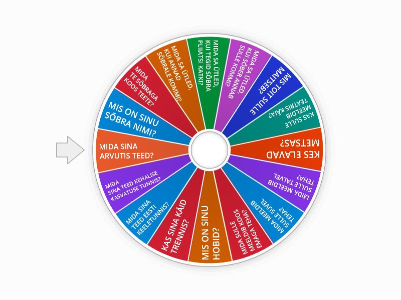 VASTA KÜSIMUSTELE 3, 1.KLASS - Spin the wheel