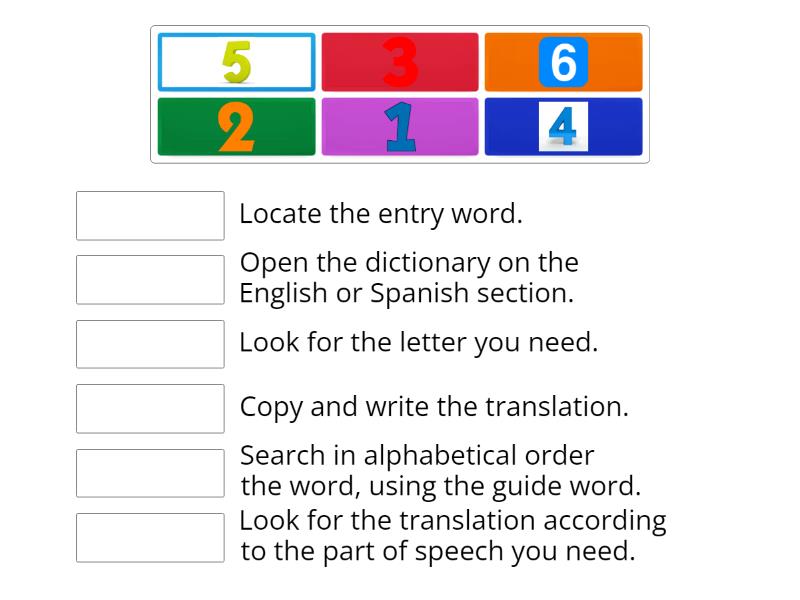 How to use a Bilingual Dictionary. - Match up