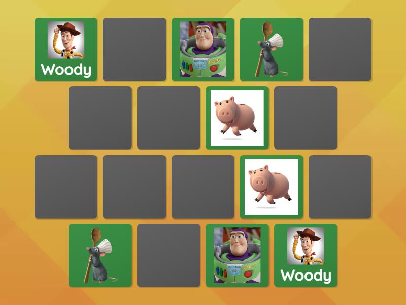 Matching Pixar Characters - Matching pairs