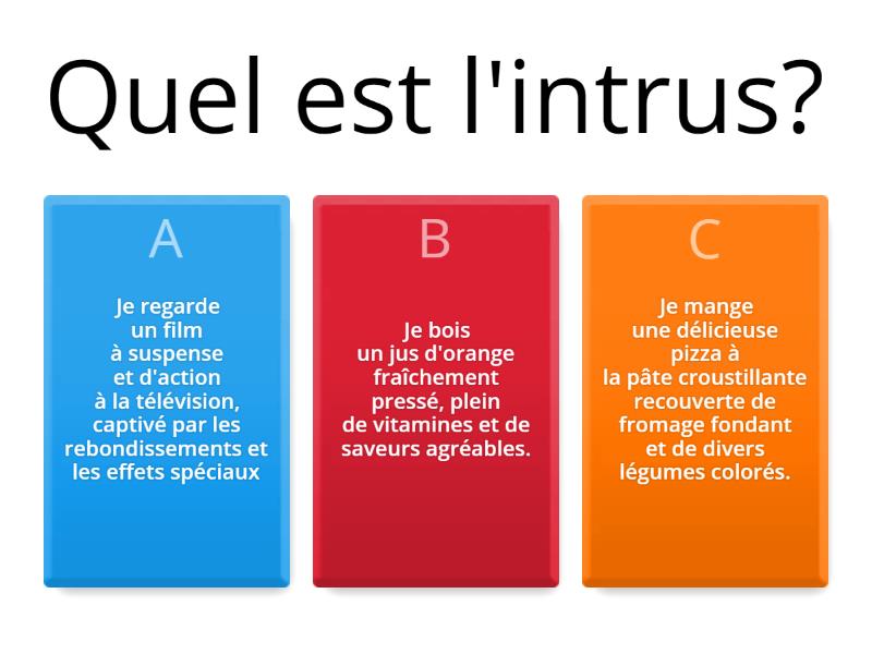 Quel est l'intrus? - Quiz