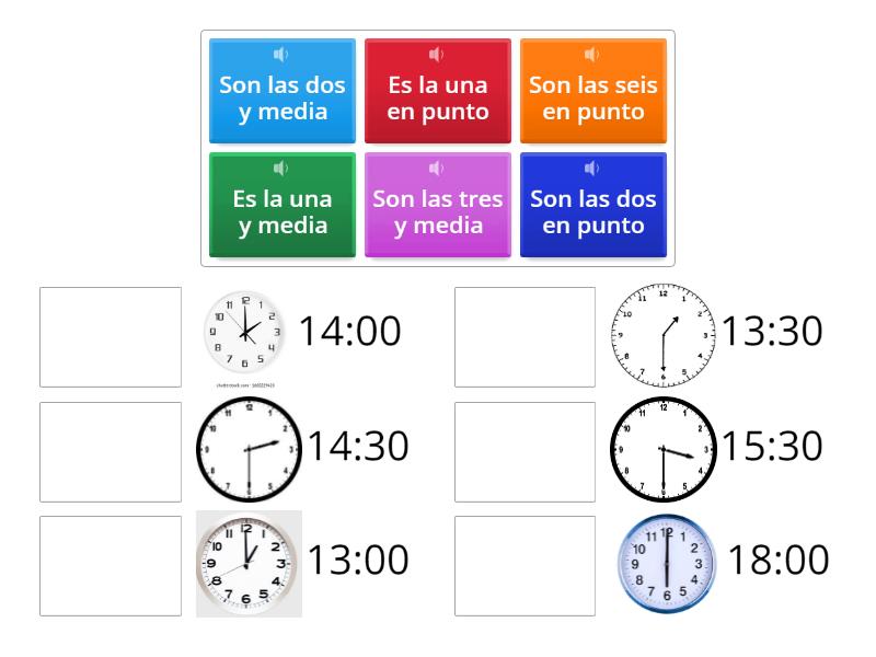 ¿Qué hora es? - Match up