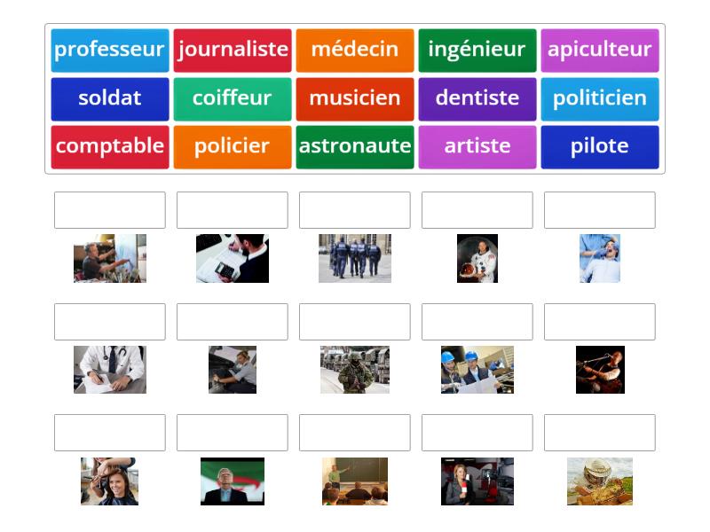 les professions - Match up