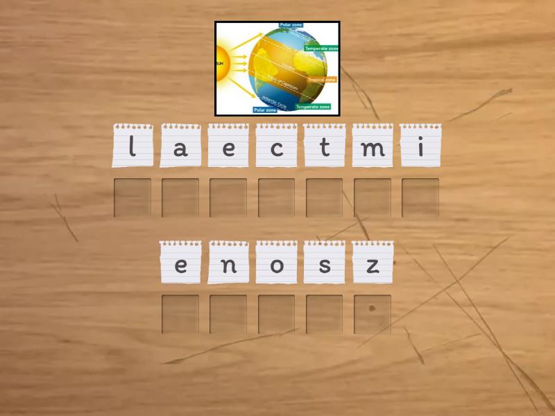 Grade 3 Science - Landforms and Climate Zones - REVIEW - Anagrama