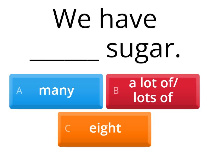 "A lot of/ lots of" vs " Many" - Quiz
