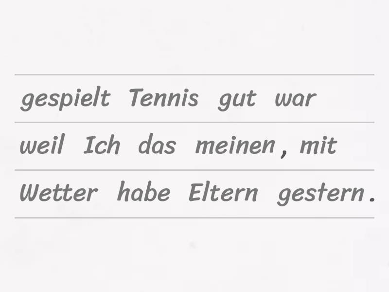 Word order German - Reordenar