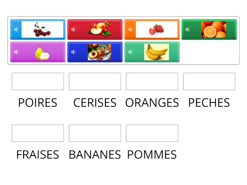 LES FRUITS EN FRANCAIS - Une las parejas