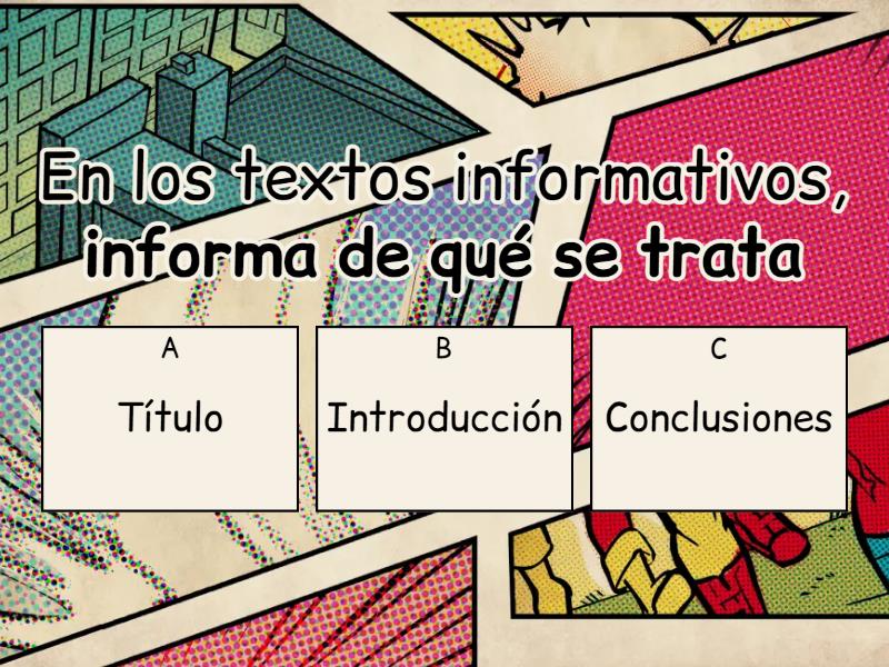Partes del texto informativo - Quiz
