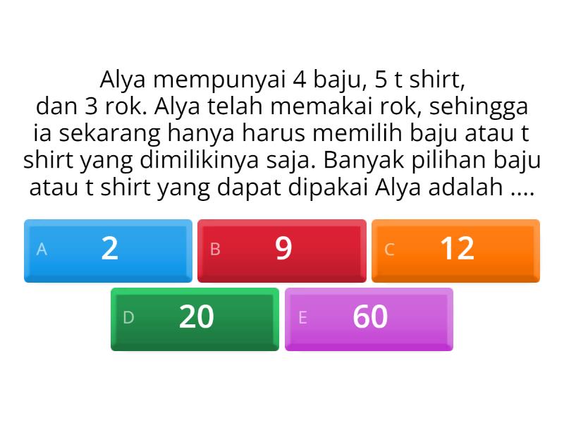 Aturan Penjumlahan, Aturan Perkalian, Aturan pengisian tempat, notasi ...