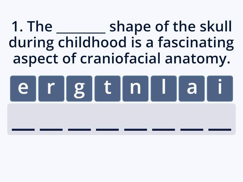 Facial anatomy spelling - Anagrama