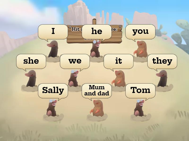 Rainbow English 3, Unit 1, Step 4 have/has - moles - Whack-a-mole