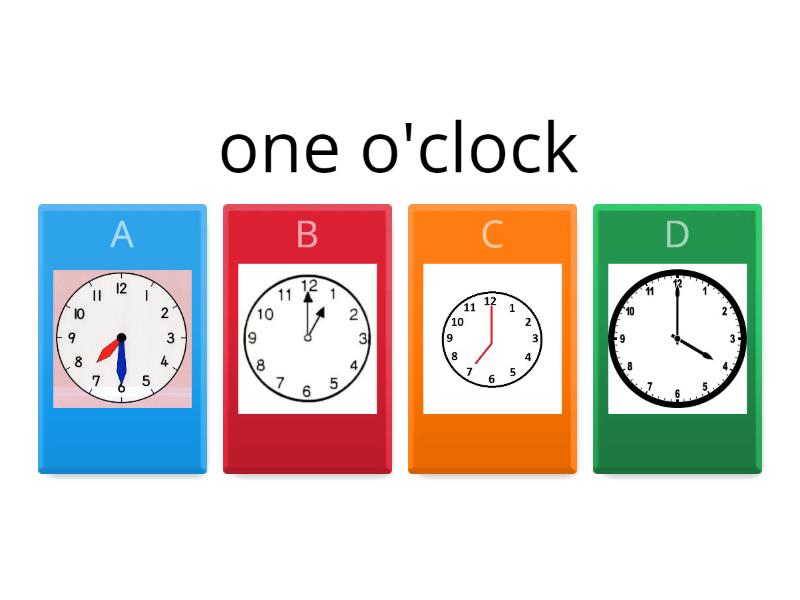 Half past and o'clock analogue and digital matching - Quiz