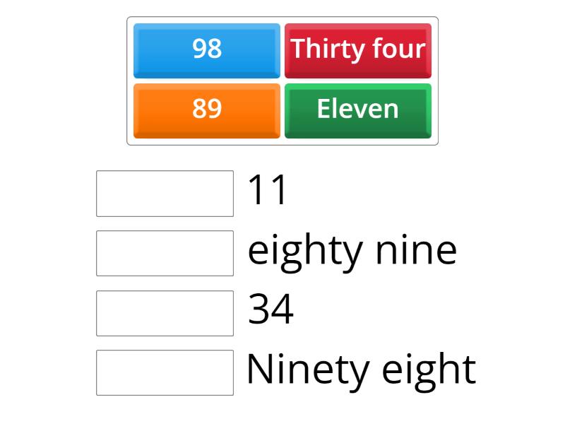 numbers - Match up