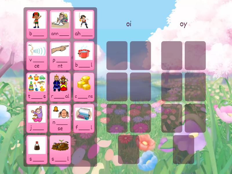 Wordwall sort: OI and OY words - Group sort