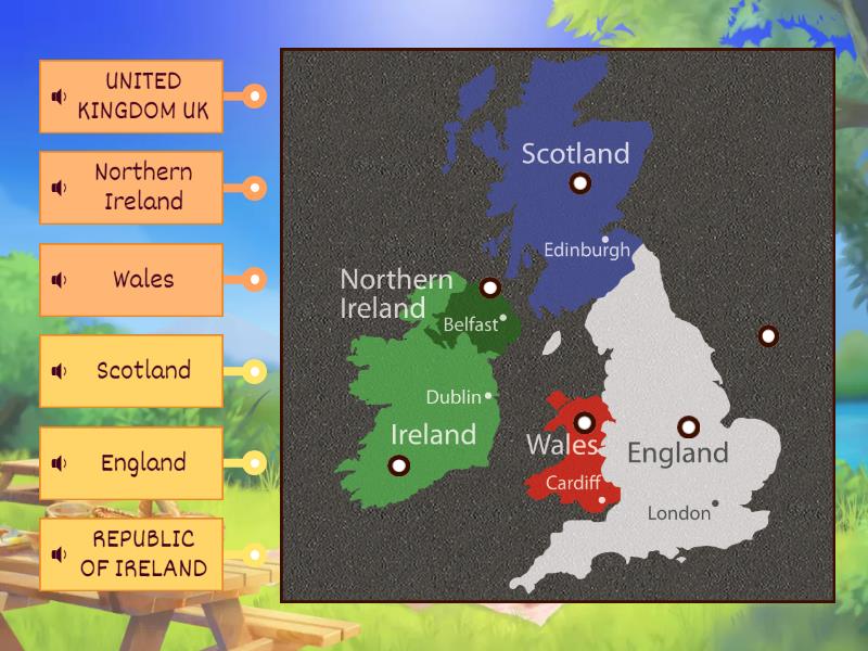 The British Isles - Map game - Labelled diagram
