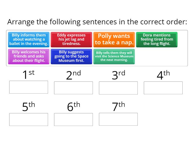 Unit 1 Be a good host (Jumble Sentences) - Rank order