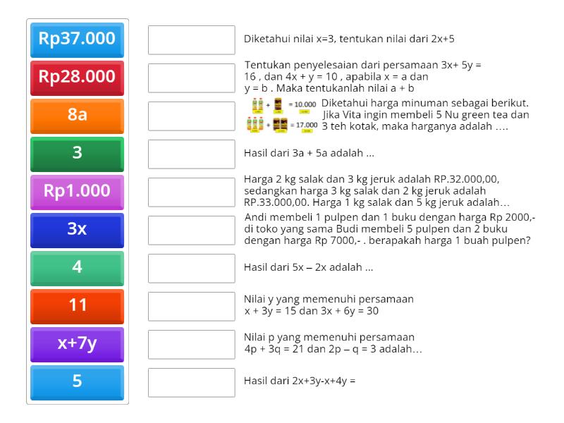 Asesmen Diagnostik 10 - Match up