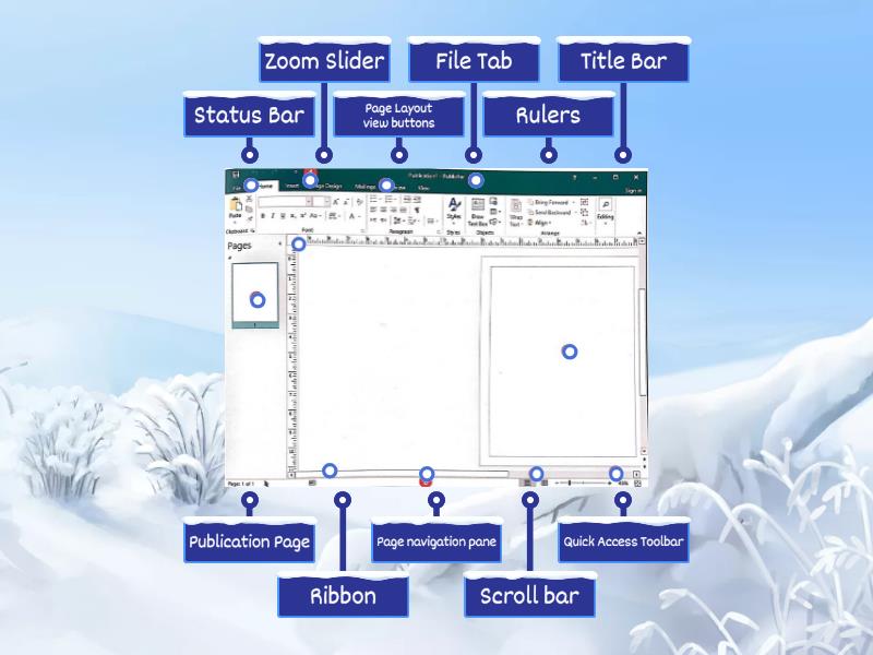 Ms Publisher -First Screen - Labelled diagram