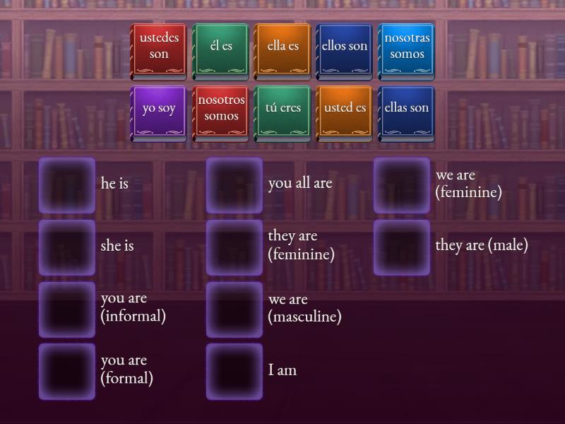 Intro Spanish: the verb SER - Match up