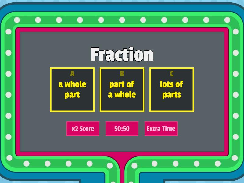 Grade 4 Fraction Review - Gameshow quiz