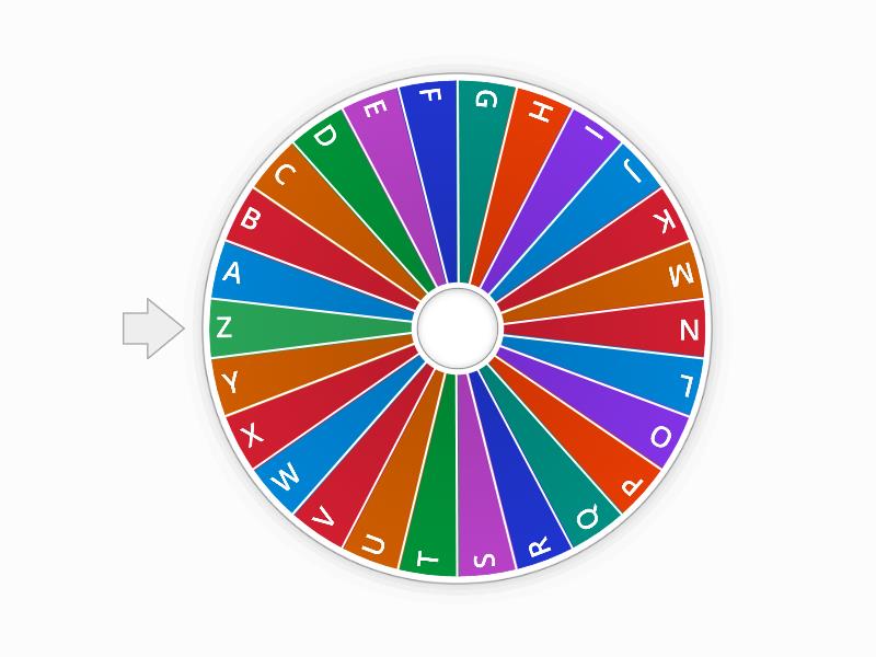 Alphabet bingo - Spin the wheel