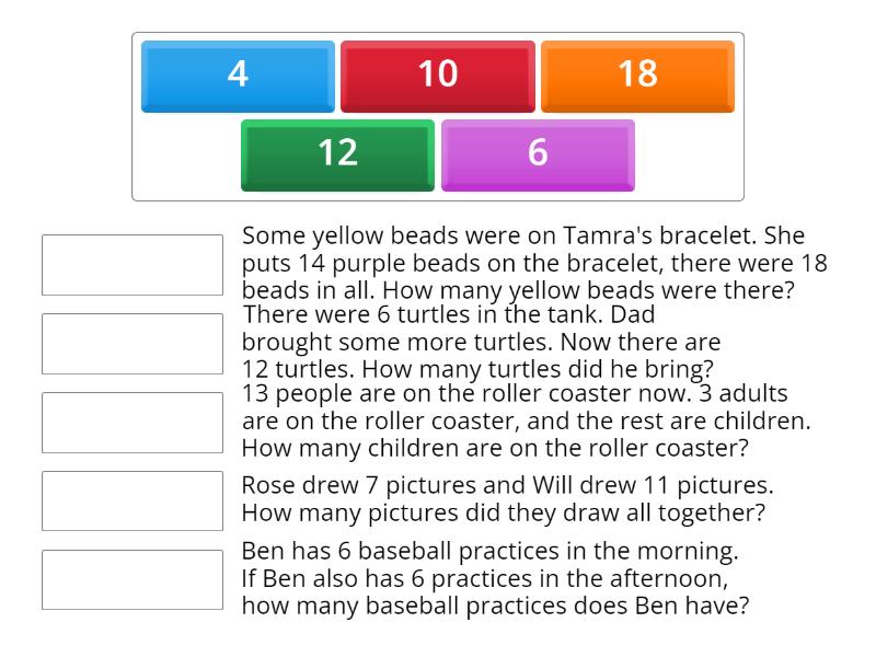 Word Problems Match Up