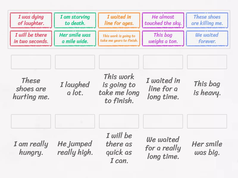 exaggeration and true claims - Match up