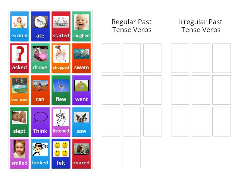 Regular and Irregular Past Tense Verbs - Group sort