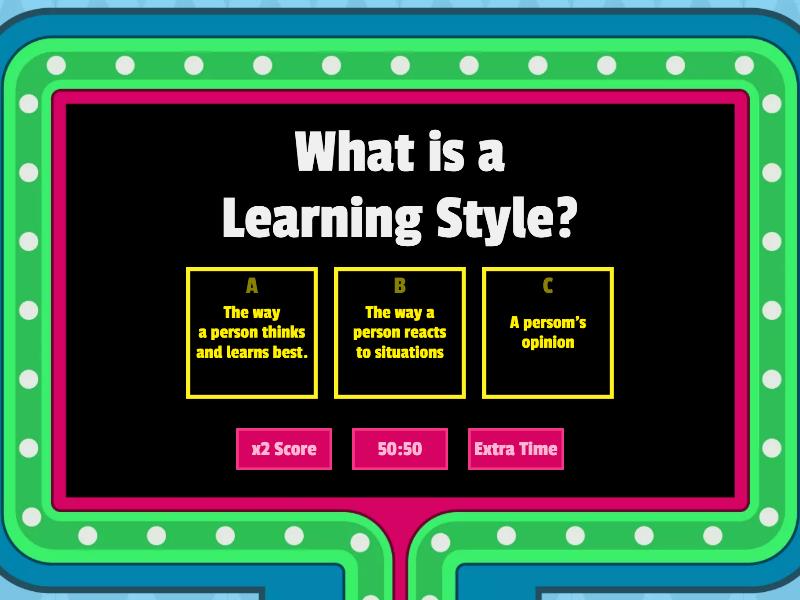 Learning Styles - Gameshow quiz