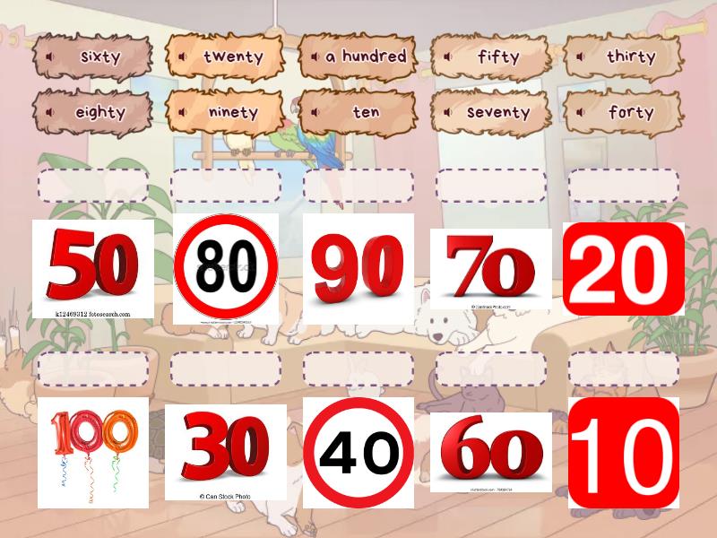 Numbers 10-100 - Match up