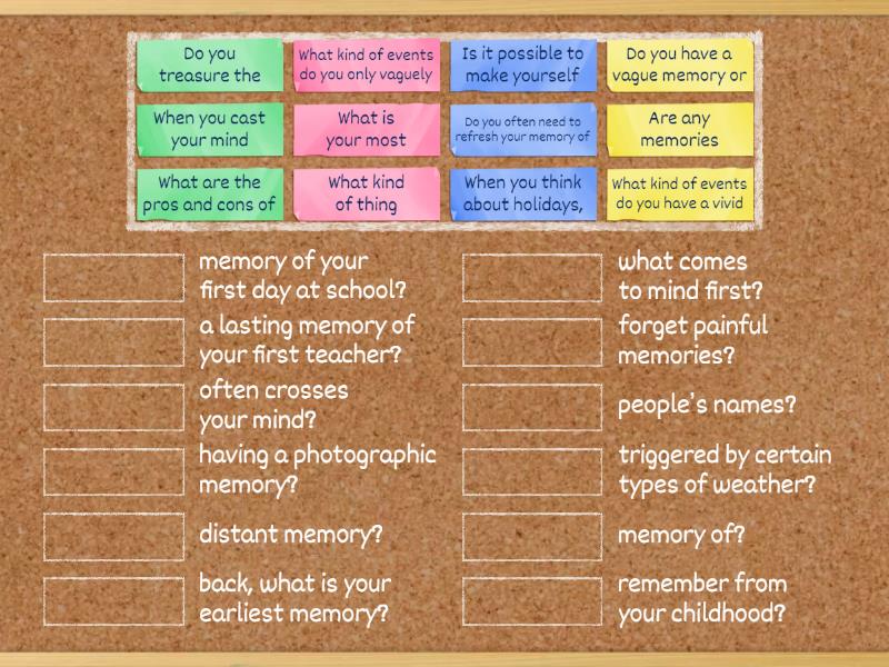 Memory vocabulary - Match up