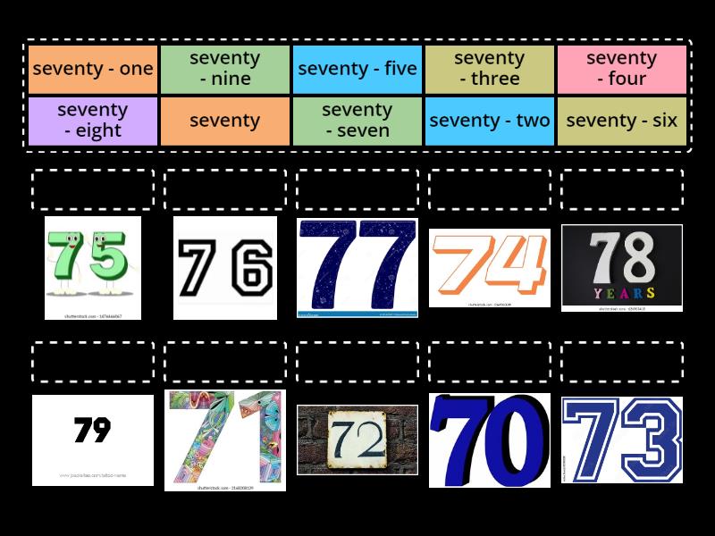 Number word - 70 - Match up