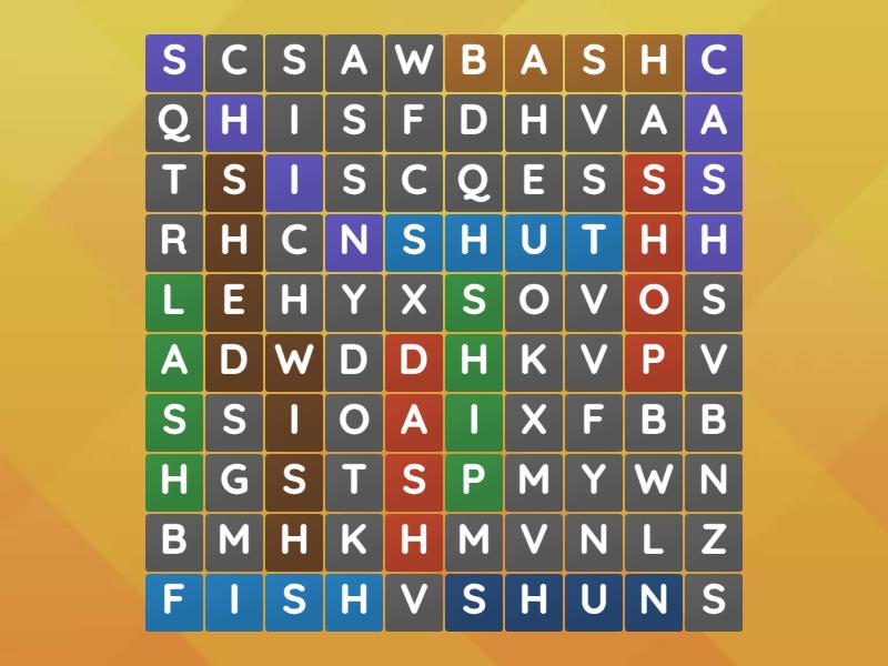 sh - word search - Caça-palavras