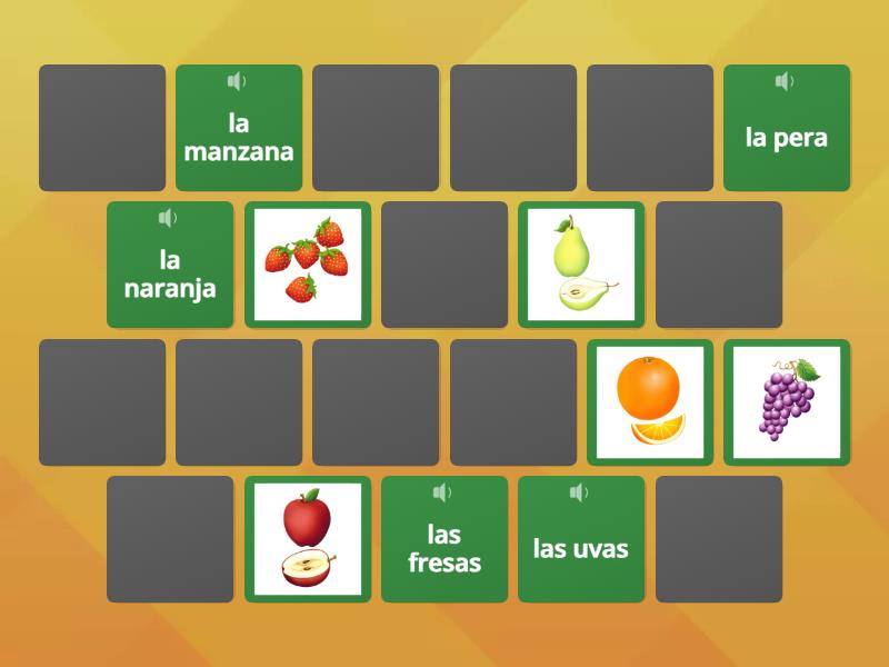 Las frutas - Matching pairs